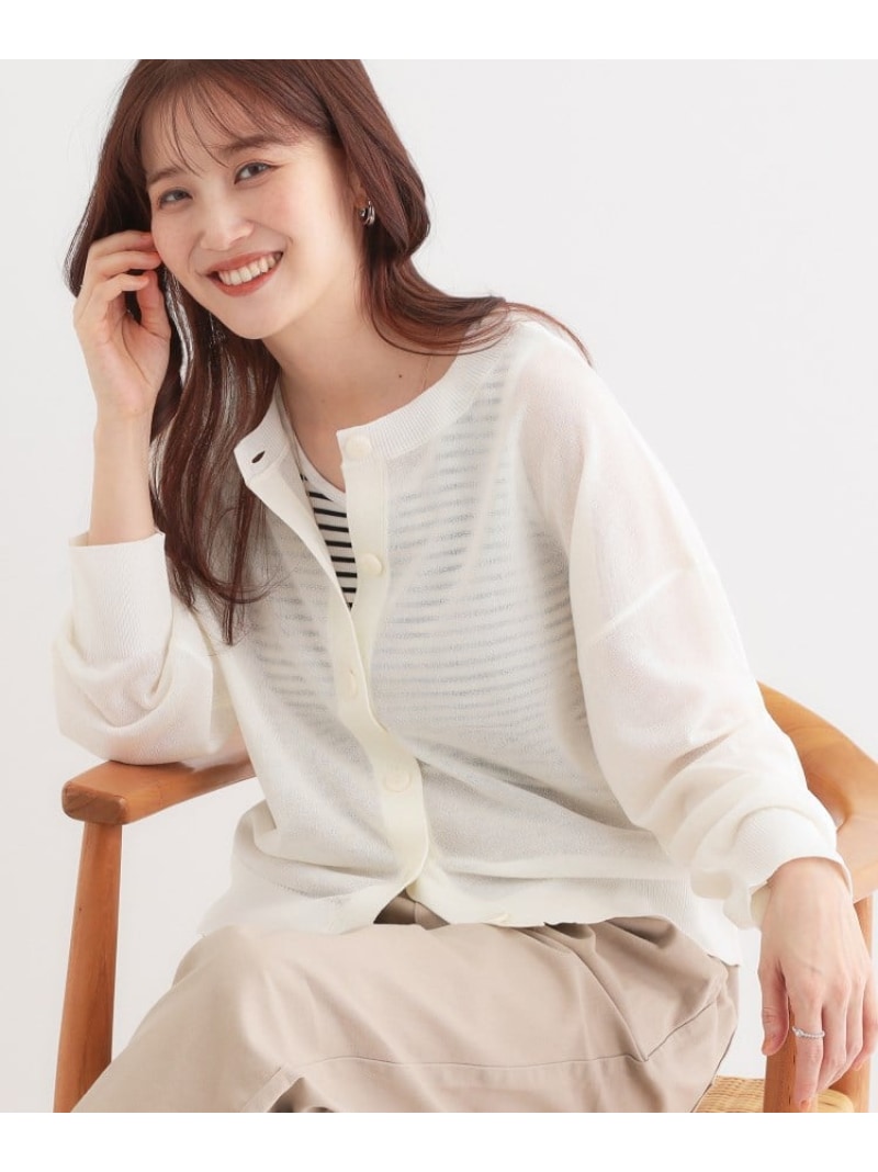 【楽天市場】前後2WAY シアーカーディガン SHOO・LA・RUE シューラルー トップス カーディガン グリーン ブラック ホワイト【先行 ...