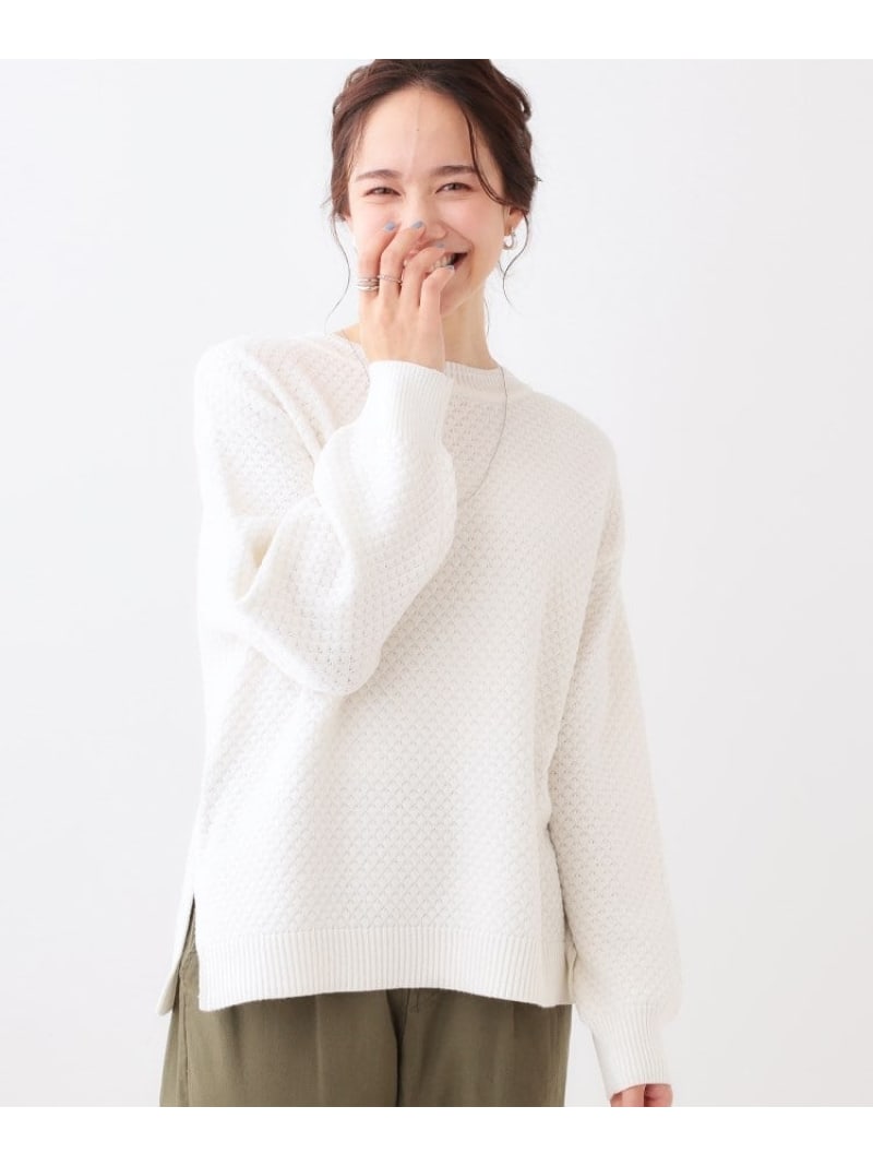 【楽天市場】【SALE／5%OFF】【高レビュー/洗える/S-LL】ポコポコの表面感が魅力 ラーベン柄ニット SHOO・LA・RUE シューラルー トップス ニット ベージュ ブルー イエロー ...