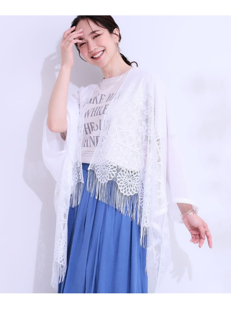 【楽天市場】花柄レースポンチョ SHOO・LA・RUE シューラルー ジャケット・アウター ポンチョ イエロー ブラック ホワイト ネイビー ...