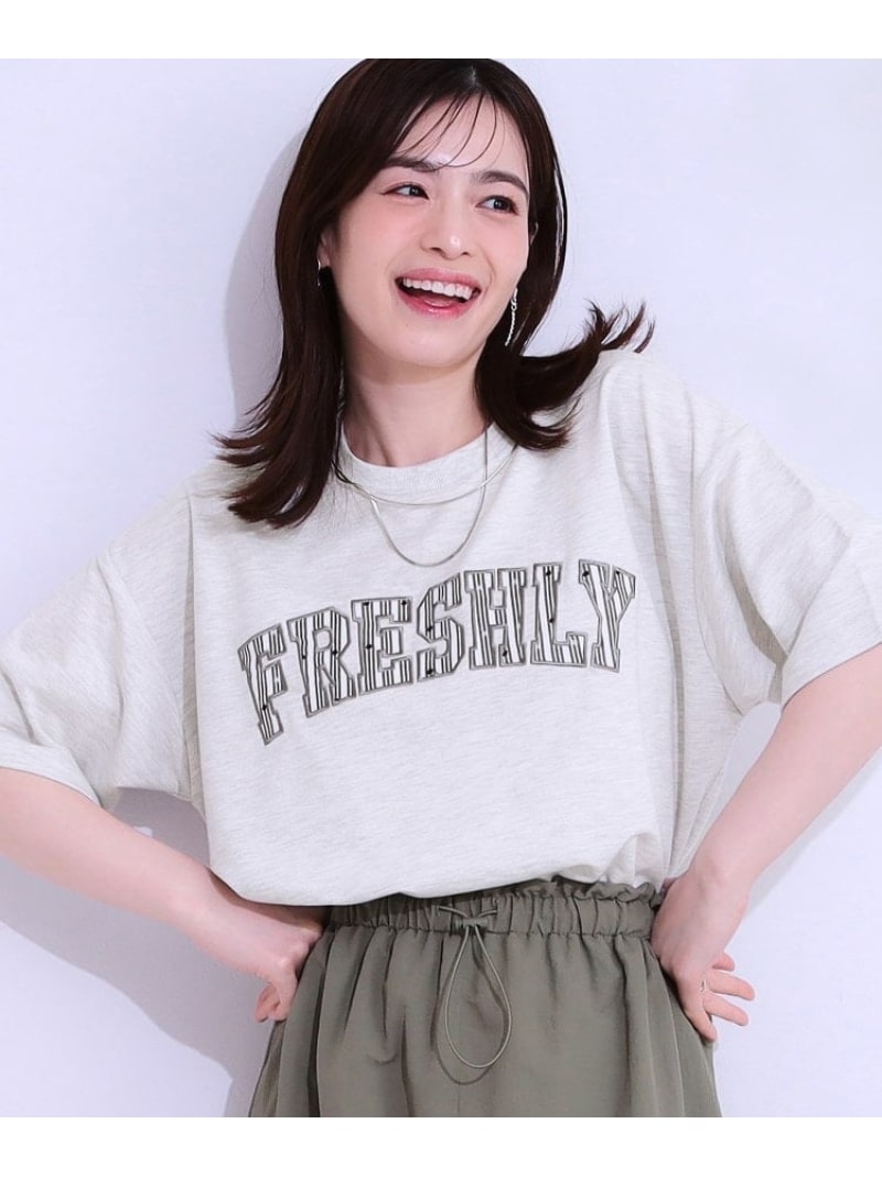 【楽天市場】【SALE／10%OFF】【S-LL】ゆるっと大人カジュアルに 柄ロゴアソート ミニ裏毛トップス SHOO・LA・RUE シューラルー トップス カットソー・Tシャツ ブラック ...