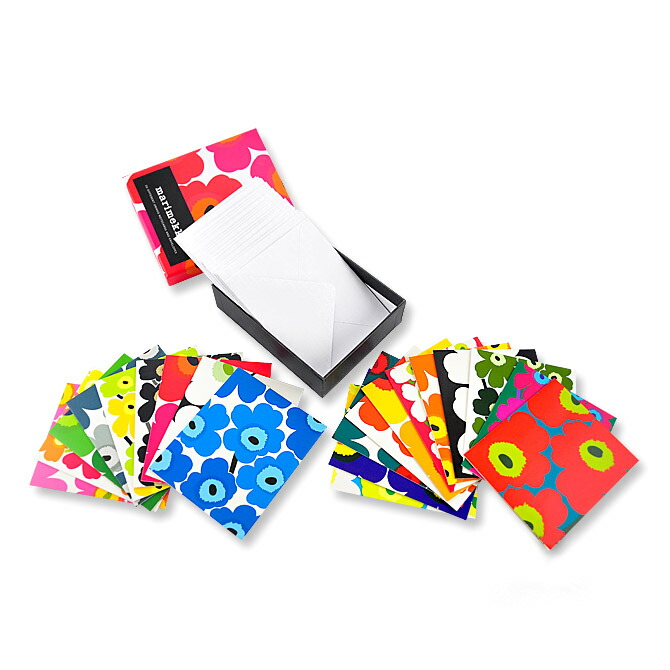 【楽天市場】マリメッコ marimekko ウニッコ柄 メッセージカード 20枚入り（封筒付き） 20DIFFERENT UNIKKO ...
