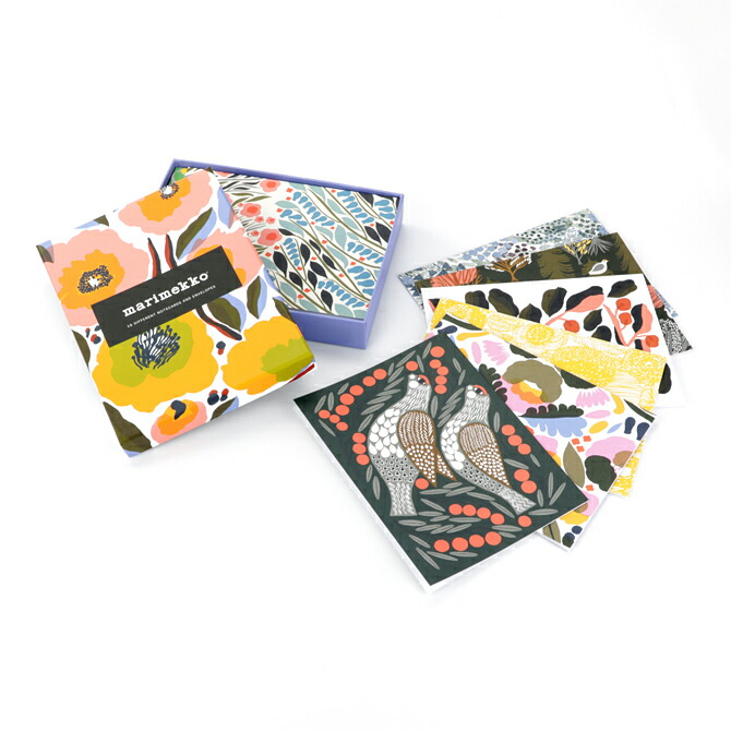 【楽天市場】マリメッコ marimekko カード＆封筒セット 16枚セット 9781452176703 Kukka Notecards ...