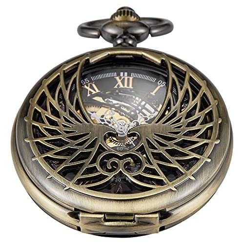 【楽天市場】Whodoit Double Open Vintage Eagle Wing Mechanical Pocket Watch ...