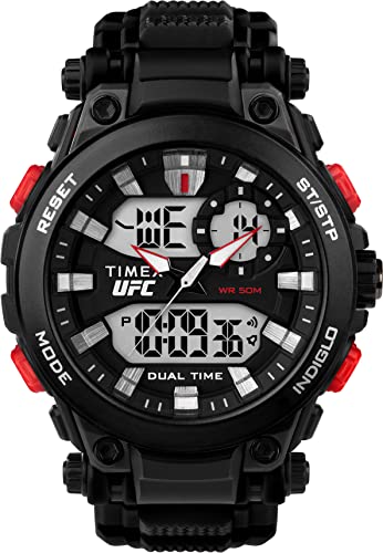 【楽天市場】腕時計 タイメックス メンズ Timex UFC Men's Impact 50mm Watch - Black Strap ...