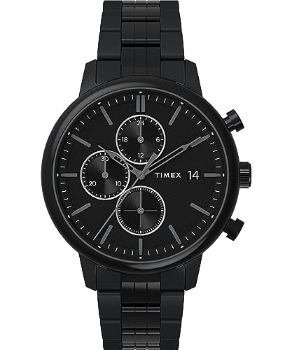【楽天市場】腕時計 タイメックス メンズ Timex Chicago Chronograph Quartz Black Dial Men's ...