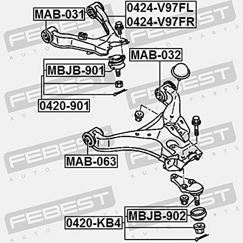 【楽天市場】自動車パーツ 海外社外品 修理部品 【送料無料】Right Upper Front Arm Febest 0424-V97FR ...