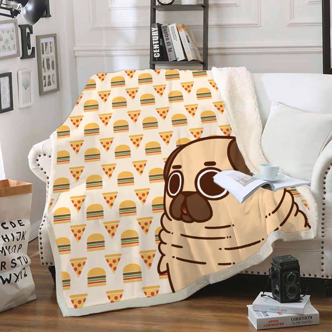 【楽天市場】可愛い 毛布 ブランケット ひざ掛け かけ布団100x150パグ雑貨：SSG SHOP