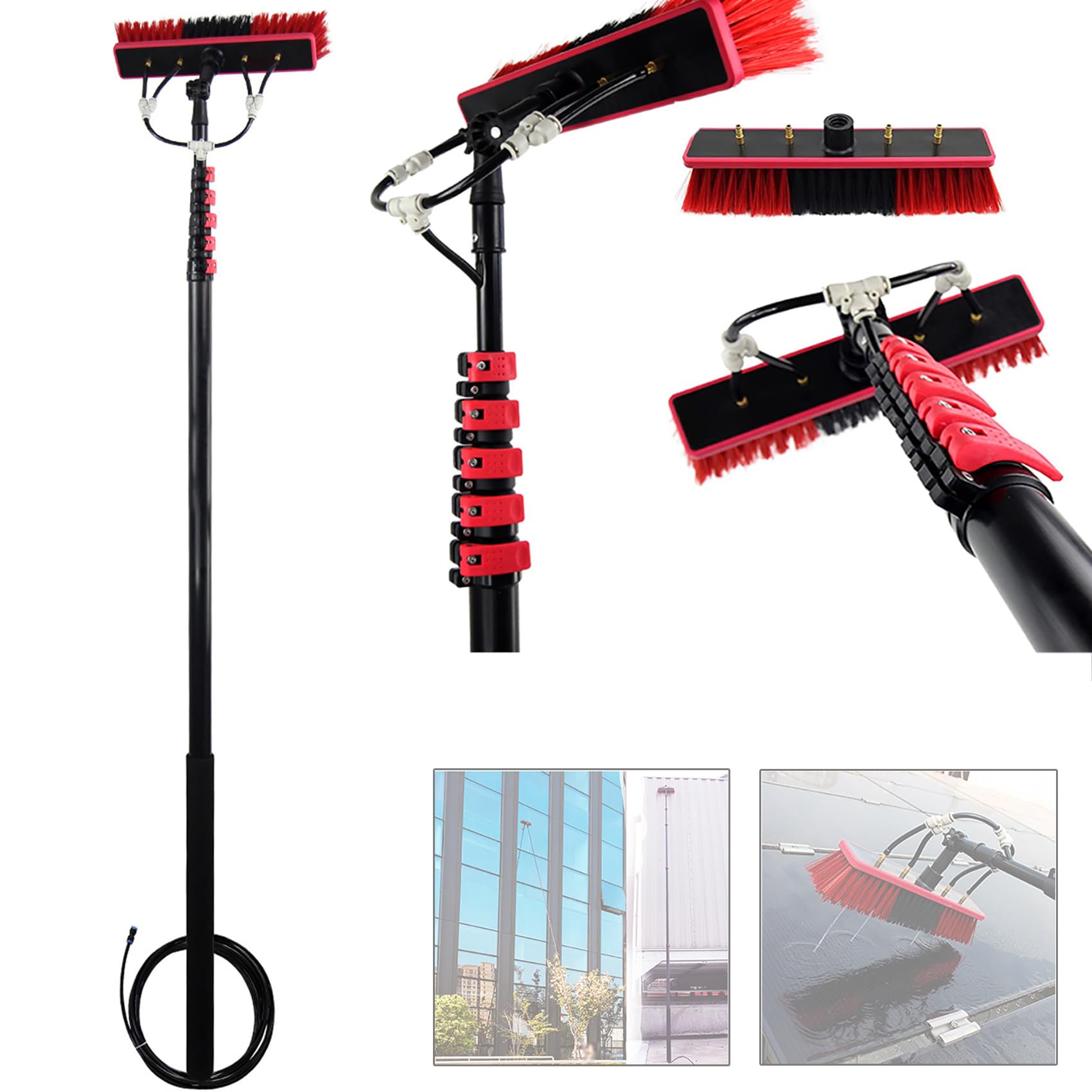 【楽天市場】高所掃除用ブラシ 外壁掃除ブラシ 3.6m~9m 外壁掃除 35cm 超ロングポール 業務用 軽量 窓ガラス/壁掃除 窓拭きブラシ 伸縮ポールタイプ 長い 業務用 洗浄 天井 鏡 ...