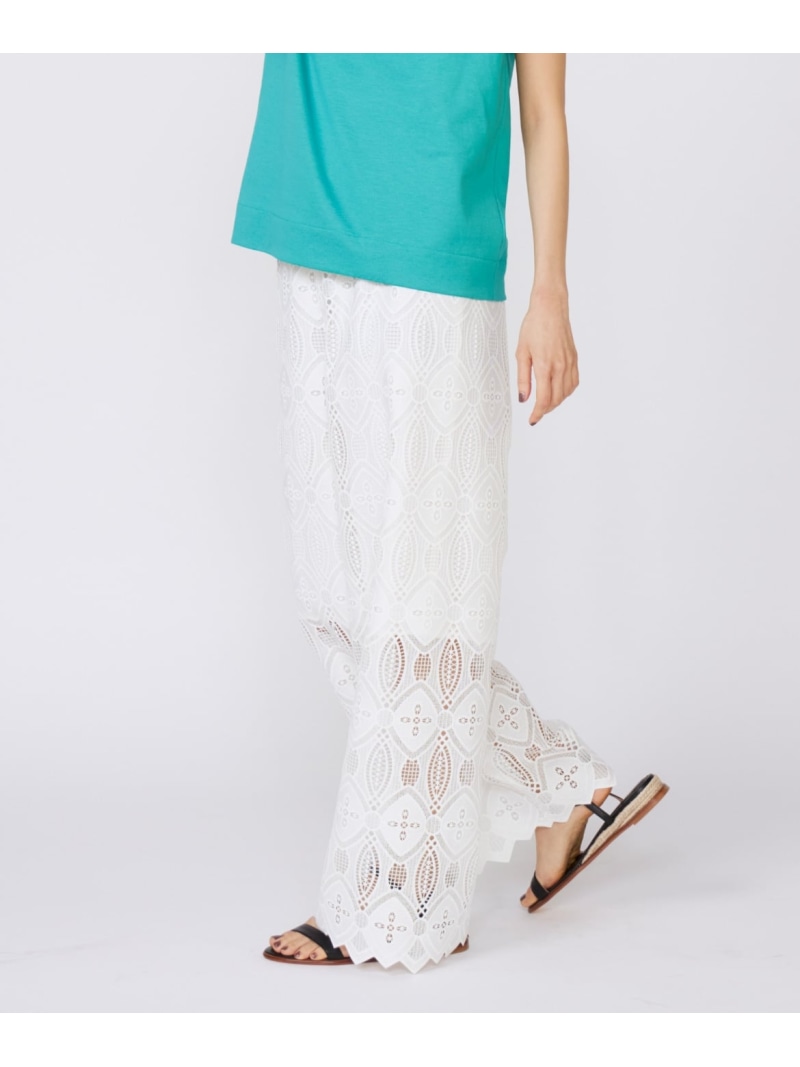 【楽天市場】《大きいサイズ》レースパンツ INED イネド パンツ スラックス・ドレスパンツ ホワイト ブラック【送料無料】[Rakuten ...