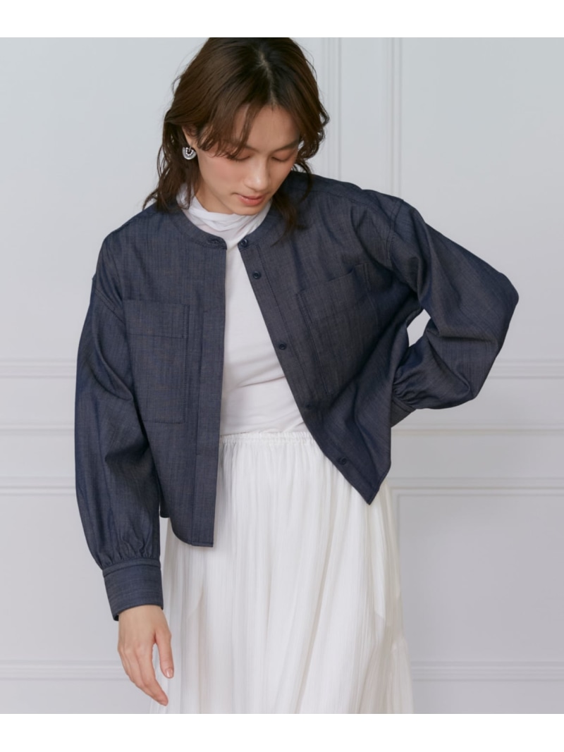 【楽天市場】《大きいサイズ》デニム風ブラウス INED イネド トップス シャツ・ブラウス ブルー【送料無料】[Rakuten Fashion ...