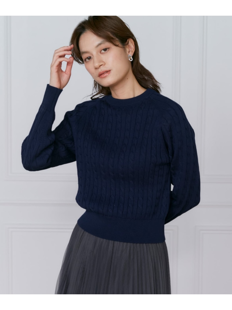 【楽天市場】《大きいサイズ》ケーブルニット INED イネド トップス ニット ホワイト ネイビー ブルー【送料無料】[Rakuten Fashion]：INED／イネド
