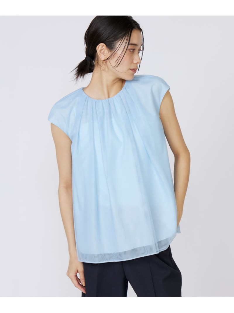 【楽天市場】《大きいサイズ》チュールブラウス INED イネド トップス シャツ・ブラウス ブルー ブラック ホワイト【送料無料 ...