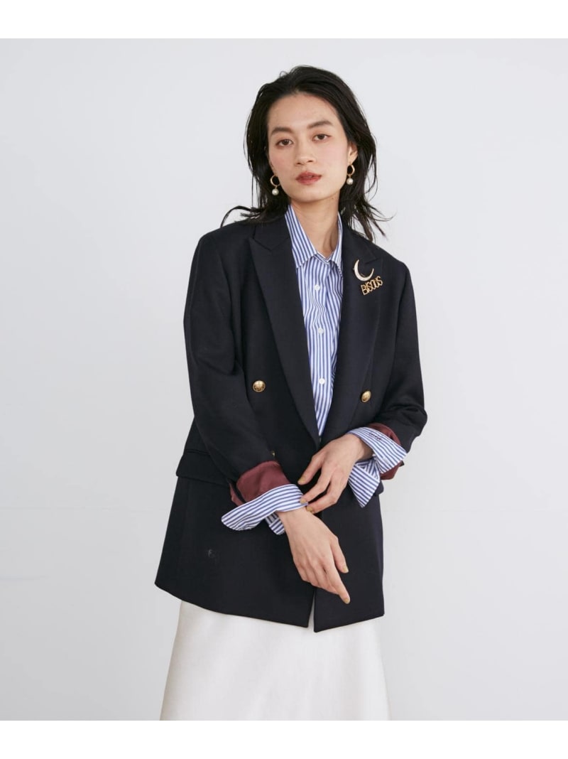 【楽天市場】《大きいサイズ》定番ダブルブレストジャケット INED イネド ジャケット・アウター テーラードジャケット・ブレザー ネイビー ...