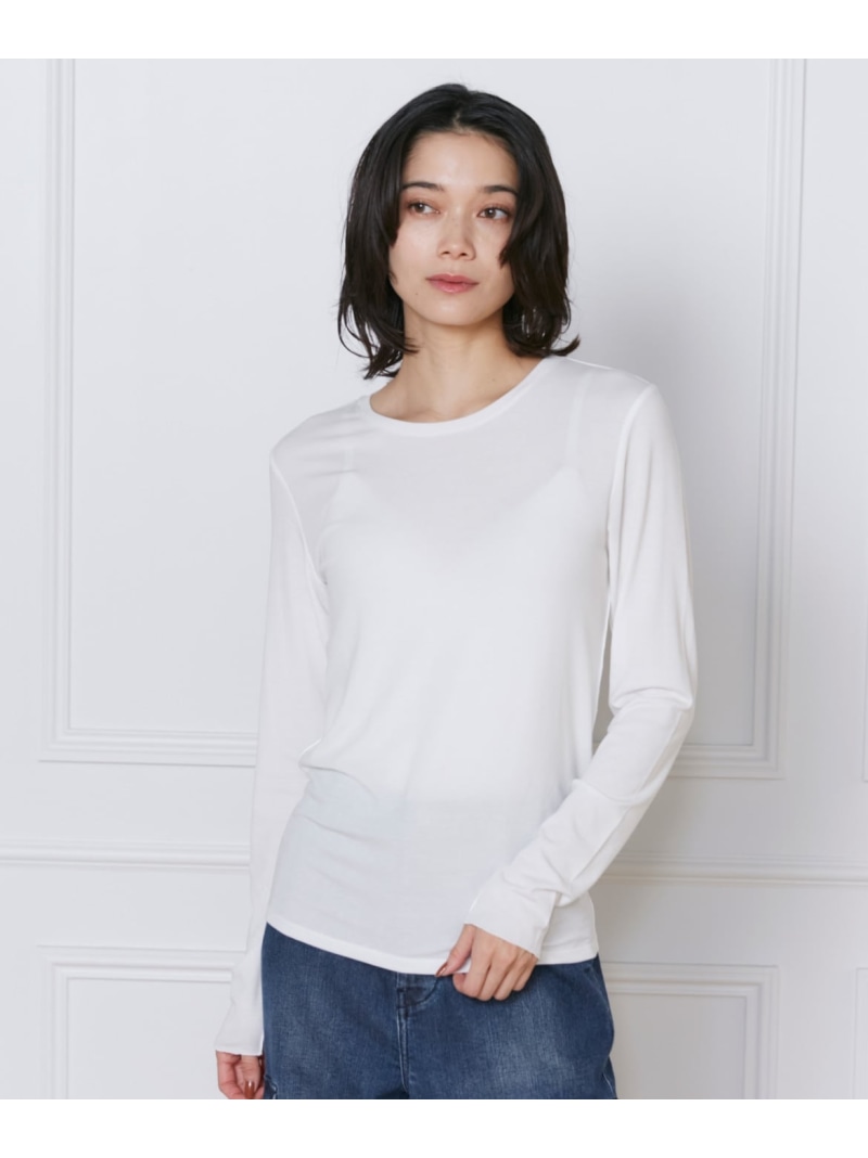 【楽天市場】【SALE／10%OFF】クルーネックロングスリーブカットソー INED イネド トップス カットソー・Tシャツ グレー ホワイト【RBA_E】【送料無料】[Rakuten ...