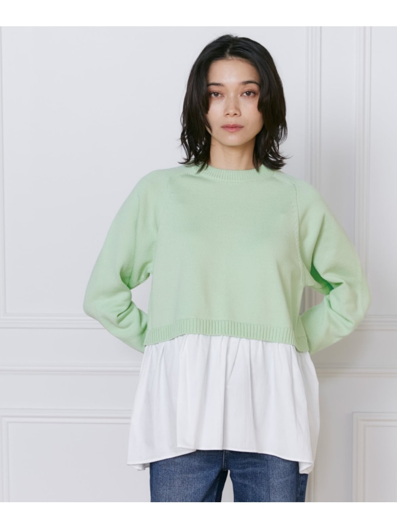 【楽天市場】ドッキングニット INED イネド トップス ニット ブラック グリーン ホワイト【送料無料】[Rakuten Fashion ...