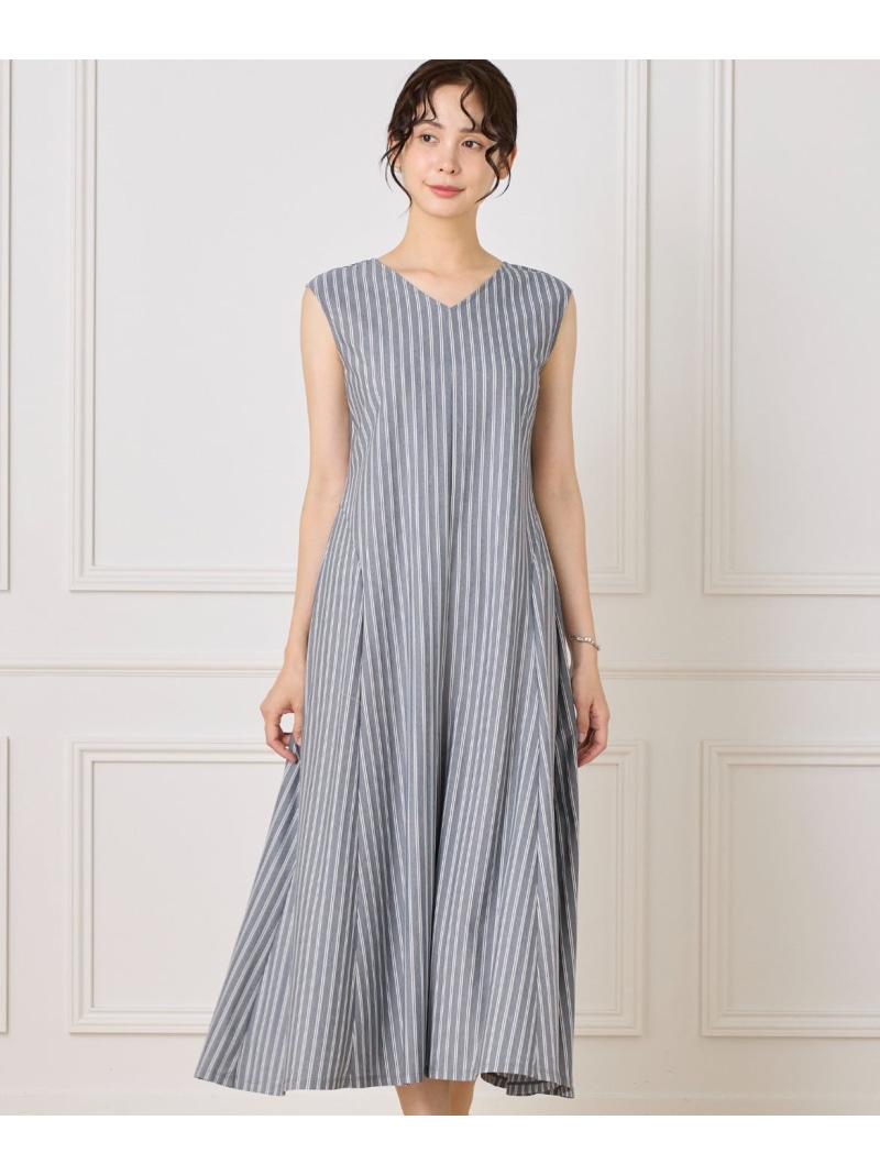 【楽天市場】ストライプフレアカットワンピース INED イネド ワンピース・ドレス ワンピース ネイビー【送料無料】[Rakuten ...