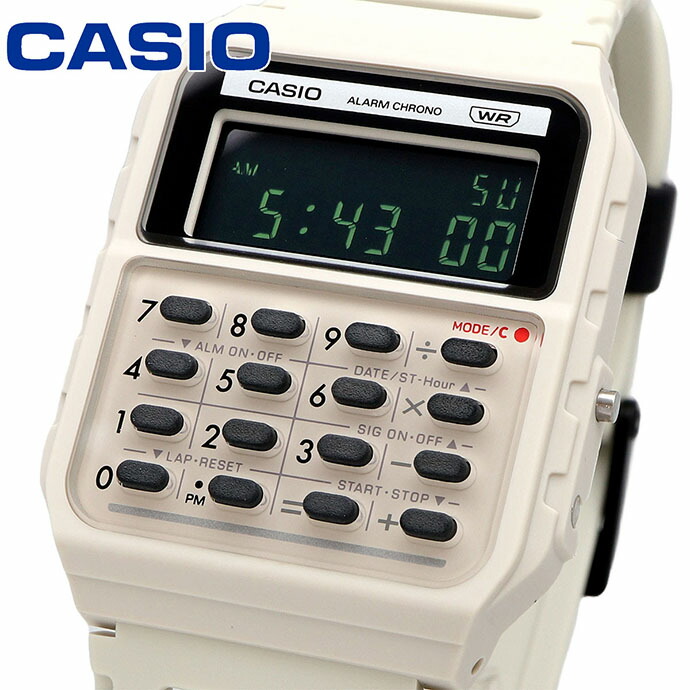 【楽天市場】CASIO 腕時計 カシオ 時計 ウォッチ チープカシオ チプカシ カリキュレーター 電卓付 CA-53WB-8B バイオマスプラスチックバンド ユニセックス アイボリー 海外 ...