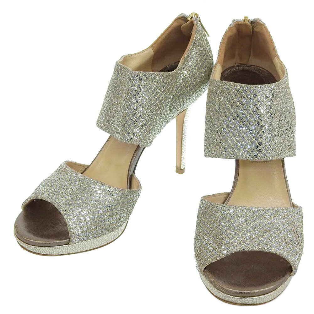 【楽天市場】【本物保証】 ジミーチュウ JIMMY CHOO グリッター ハイヒール パンプス 38 1/2 約25.5cm レディース 靴 シルバー×ゴールド系 ラメ 【中古】：高島屋質店 ...