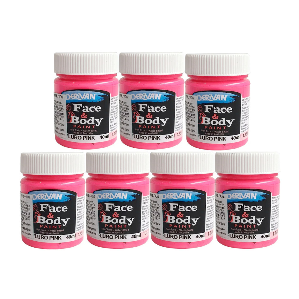 【楽天市場】デリバン(DERIVAN) フェイス＆ボディペイント 蛍光色 ピンク 40ml×7個（ブラックライト対応）：ショップ一番