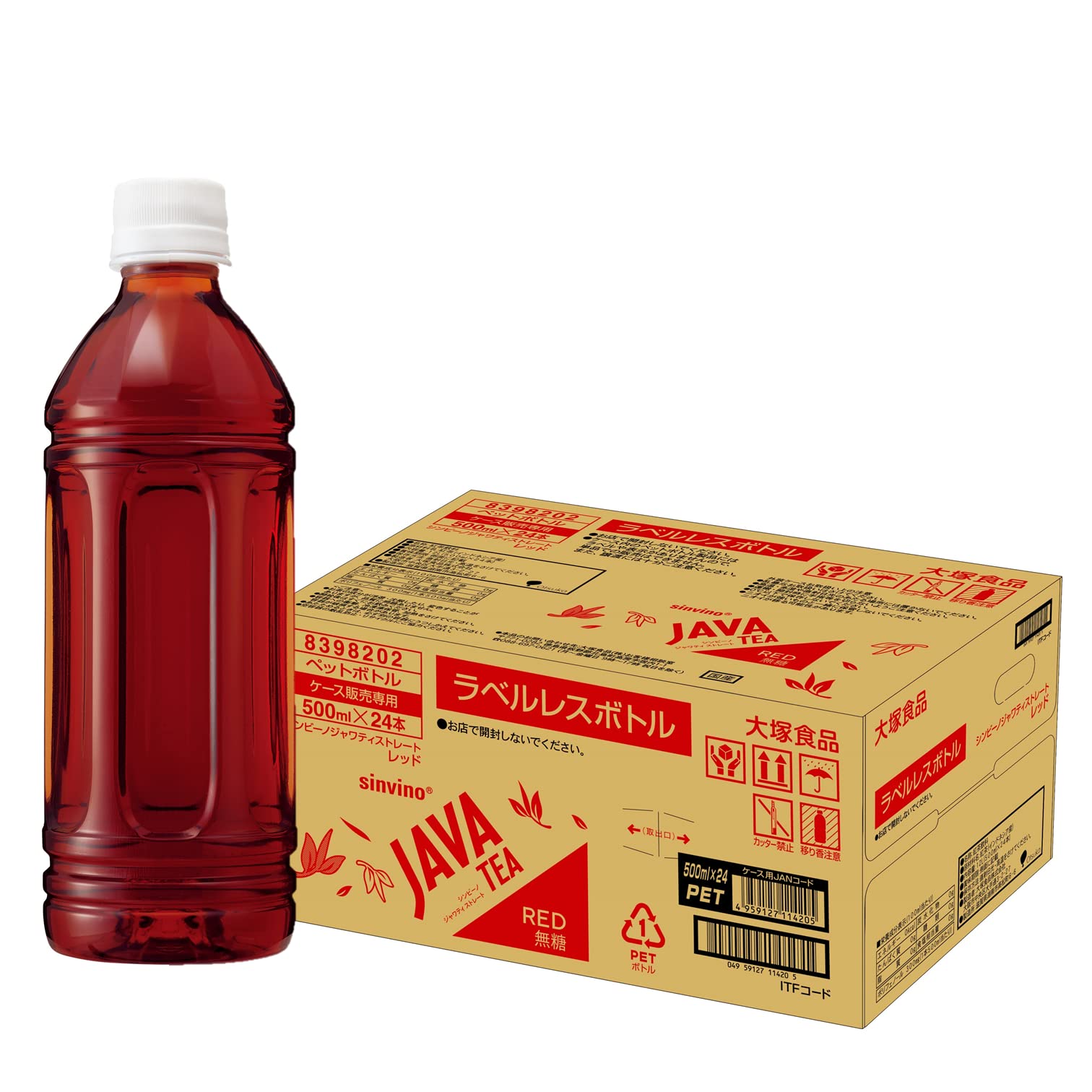 【楽天市場】JAVA TEA(ジャワティ) 大塚食品シンビーノストレート レッド ラベルレス 無糖 茶 500ml×24本：shopashito