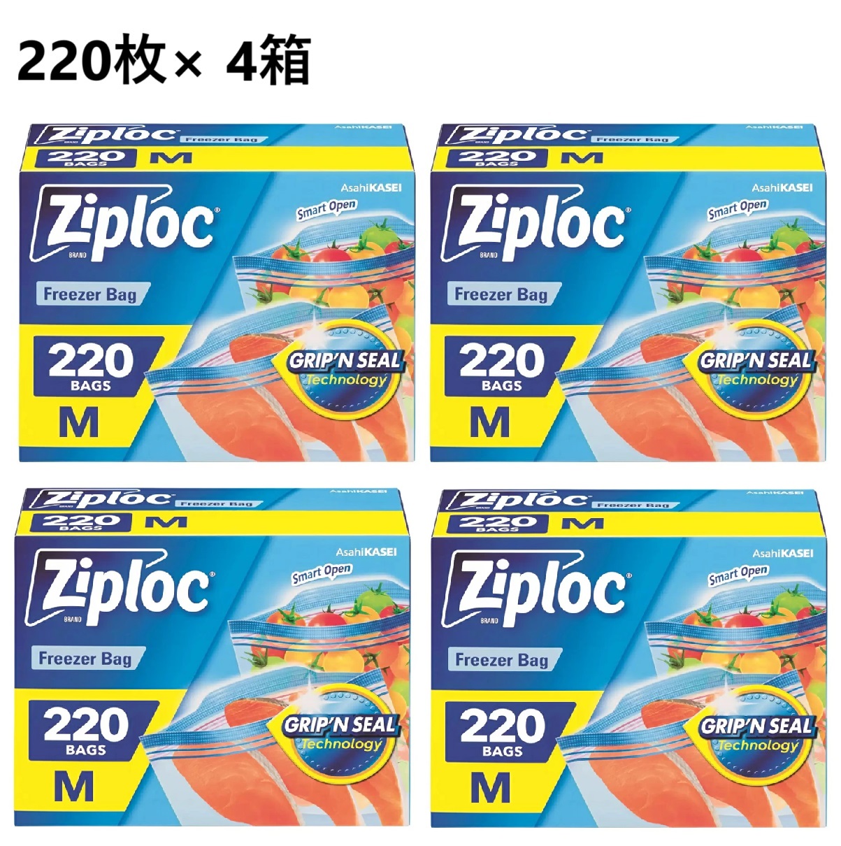 【楽天市場】【4セット】ジップロック フリーザーバッグM 220枚 ダブルジッパー フリーザー用バッグ フリーザー用 バッグ 冷凍保存用バッグ 食品保存 保存袋 Ziploc 冷凍保存 ...