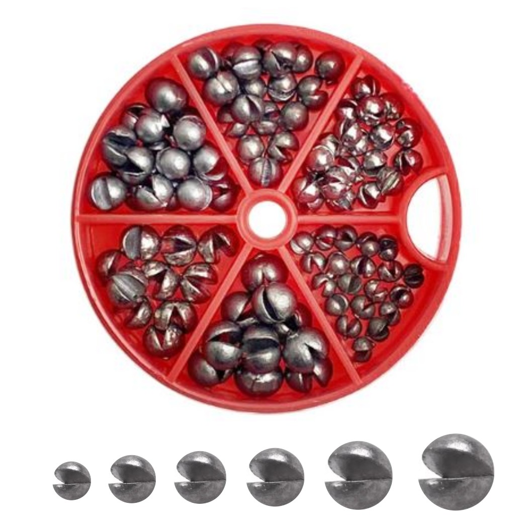 【楽天市場】釣り用おもり ガン玉 シンカー 100個入り スプリットショット 丸型 釣り用ウェイト 0.3g 0.6g 0.8g 1g 1 ...