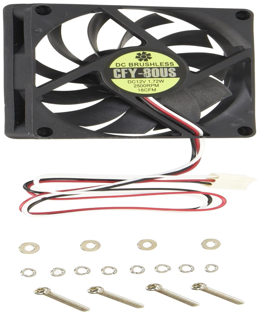 【楽天市場】アイネックス ケース用ファン80mm 薄型標準タイプ CFY-80US：shopevergreen