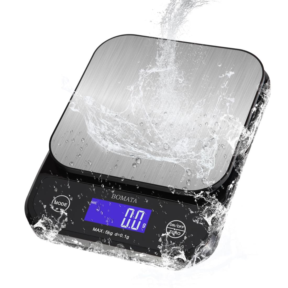 【楽天市場】BOMATA (ボマタ) キッチン はかり 防水IP65 洗える 0.1g 5kg USB充電＆乾電池 二式給電 全視角LCD ...