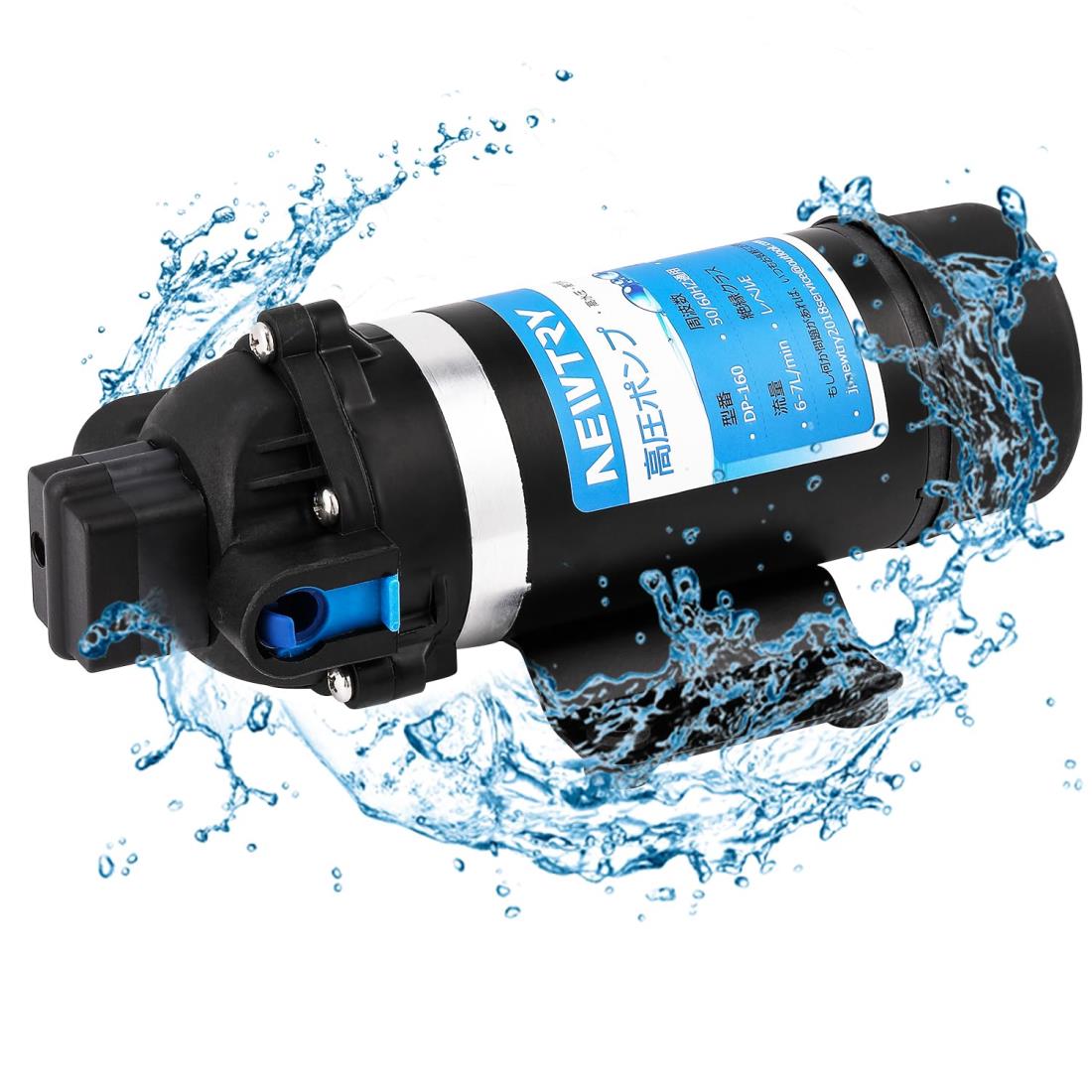 【楽天市場】NEWTRY 高圧ポンプ 給水 排水ポンプ ダイヤフラムポンプ 電動ウォーターポンプ 最大揚程110m 160PSI 最大吐出量7L/min 低騒音 車用 家庭用 50Hz ...