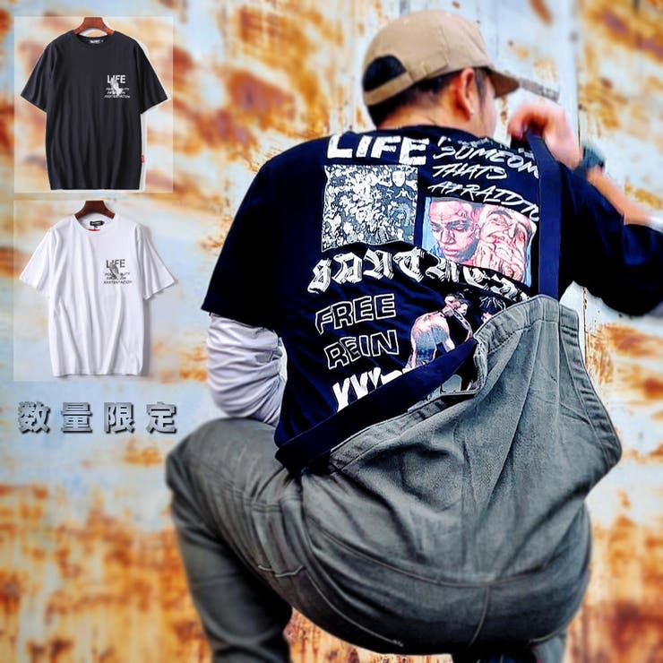 【楽天市場】RAiseNsE 数量限定 ビッグシルエット Tシャツ メンズ アメカジ オーバーサイズ BIGプリント [2色]#TA177 ...