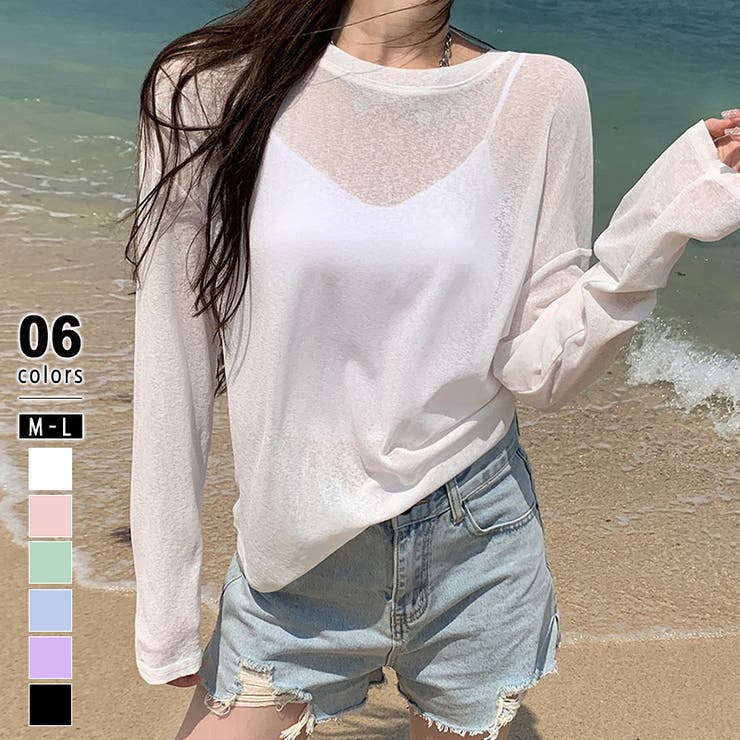 【楽天市場】COCOMOMO ロンt uvカット シアートップス カットソー レディース 長袖 シースルー シアー トップス ロングtシャツ tシャツ 長袖tシャツ ゆったり 大きいサイズ ...