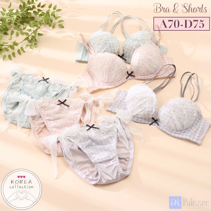 【楽天市場】palissee ギンガムチェックフラワー3/4カップブラ＆ショーツ インナー・下着：SHOPLIST