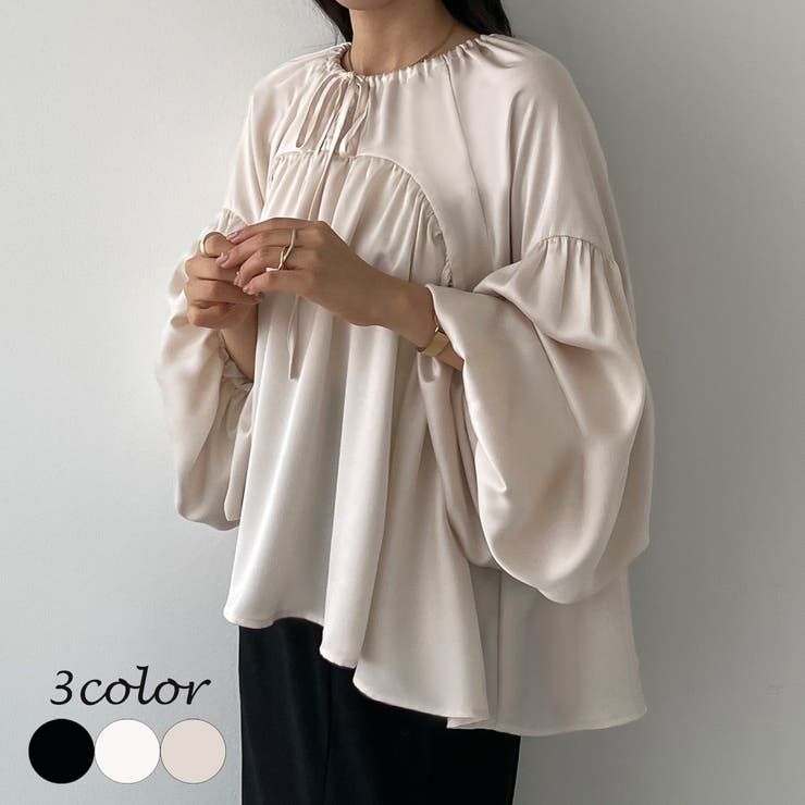 【楽天市場】Louere Louere ギャザーサテンブラウス トップス：SHOPLIST