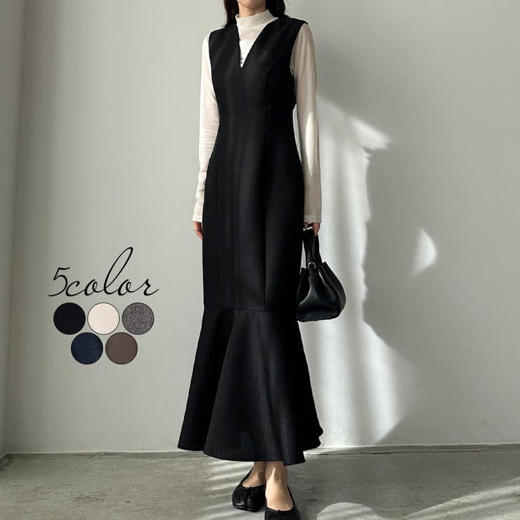 【楽天市場】【4/10 1:59まで 10%OFFクーポン】Louere 深Vネックツイードマーメイドジャンパースカート：SHOPLIST