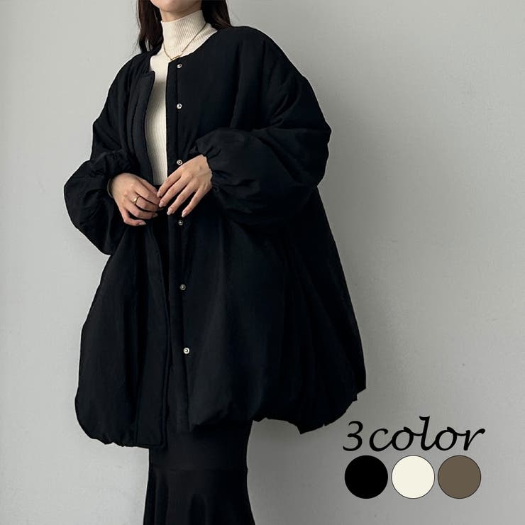 【楽天市場】【店内全品5％OFF】Louere 中綿ノーカラーバルーンコート：SHOPLIST