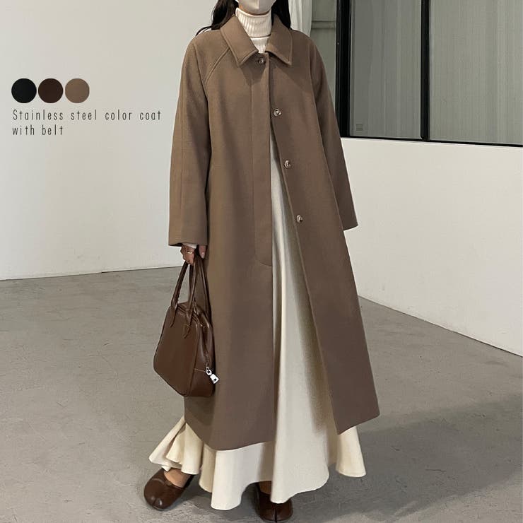 【楽天市場】【5％OFFクーポン 9/11 1:59まで】Louere Louere ステンカラーベルト付きコート アウター(コート・ジャケットなど)：SHOPLIST