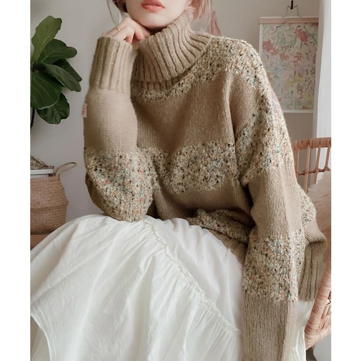 【楽天市場】Classical Elf 《Javaジャバコラボ》存在感のある旬なitem。カラーネップタートルネックボーダーニット トップス：SHOPLIST