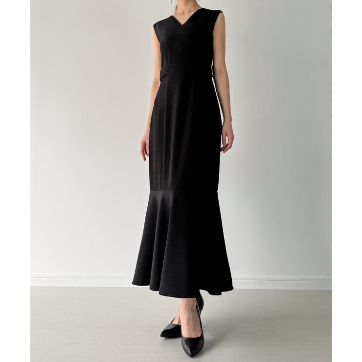 【楽天市場】【20％OFFクーポン！9/20(土)まで】JUNOAH Vネックサイドベルトマーメイドジャンパースカート(薄手、スカート裏地なし) ワンピース・ドレス：SHOPLIST