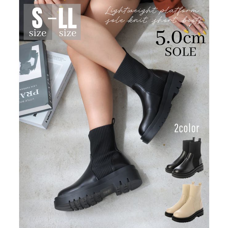【楽天市場】【1/29 1:59まで 10%OFFクーポン】【24年秋冬再販】軽量 厚底ソール ニット ショートブーツ：SHOPLIST