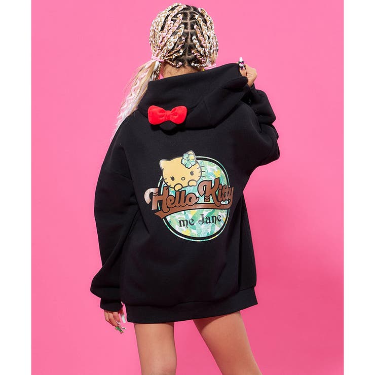 【楽天市場】me Jane 【HELLO KITTY×meJane】裏起毛バックプリントフードリボン付きパーカー トップス：SHOPLIST