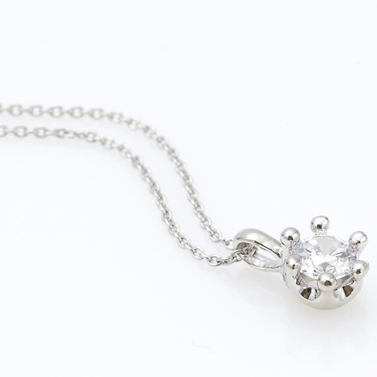 【楽天市場】アクセサリーショップPIENA ネックレスペンダント シルバー925製 キュービックジルコニア ショートネックレス 1粒 ミルククラウン シンプル 華やか キュート アクセサリー ...