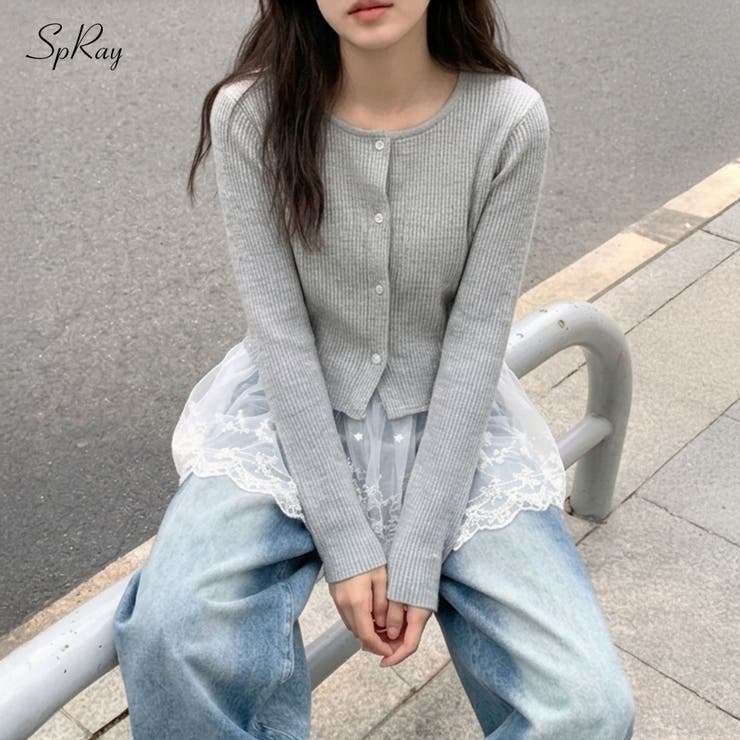 【楽天市場】SpRay テレコチュールカーディガンセット トップス：SHOPLIST