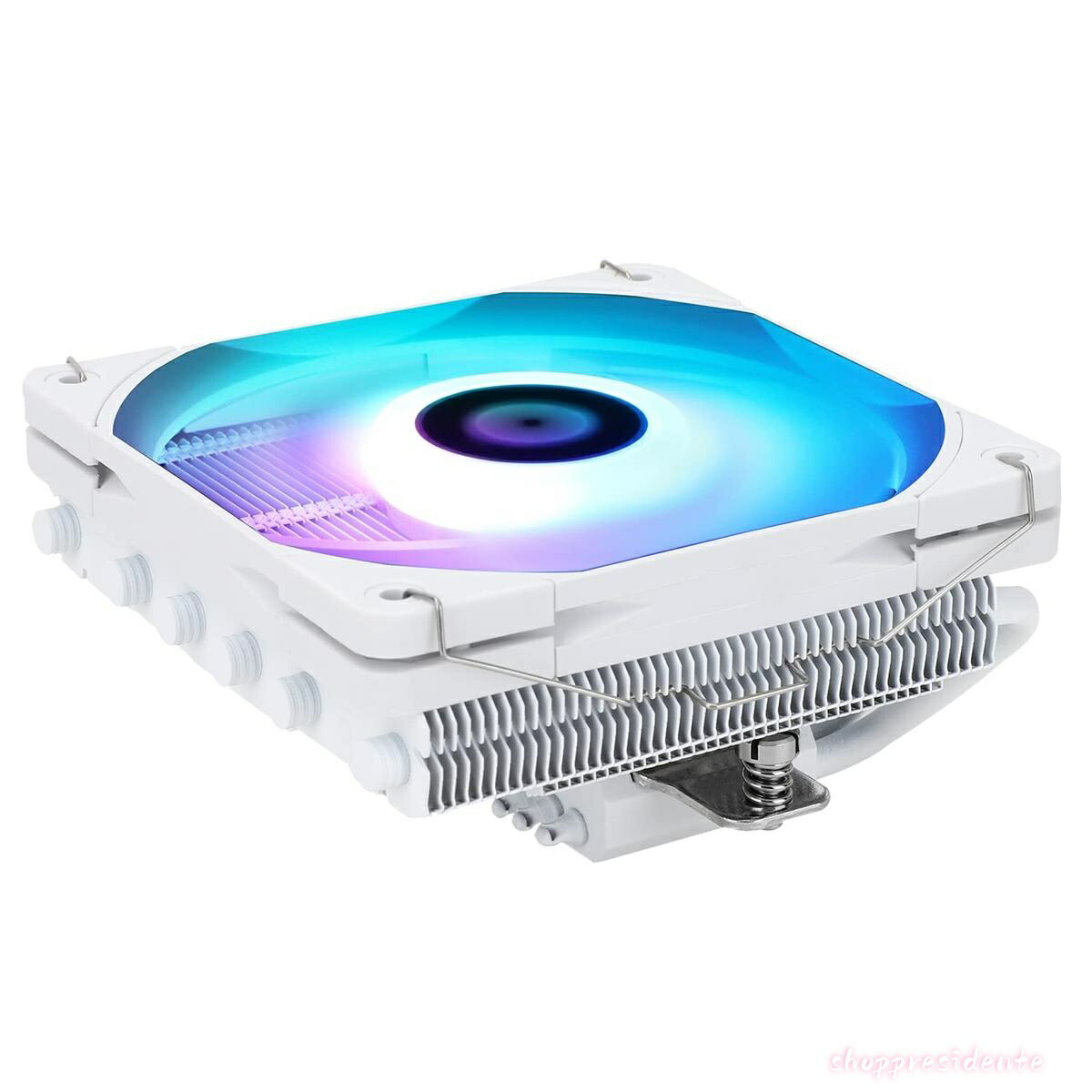 【楽天市場】【送料無料】AXP120 X67 White ARGB薄型CPUエアクーラ、120 mm スリムファン PWMファン付き、6つの ...