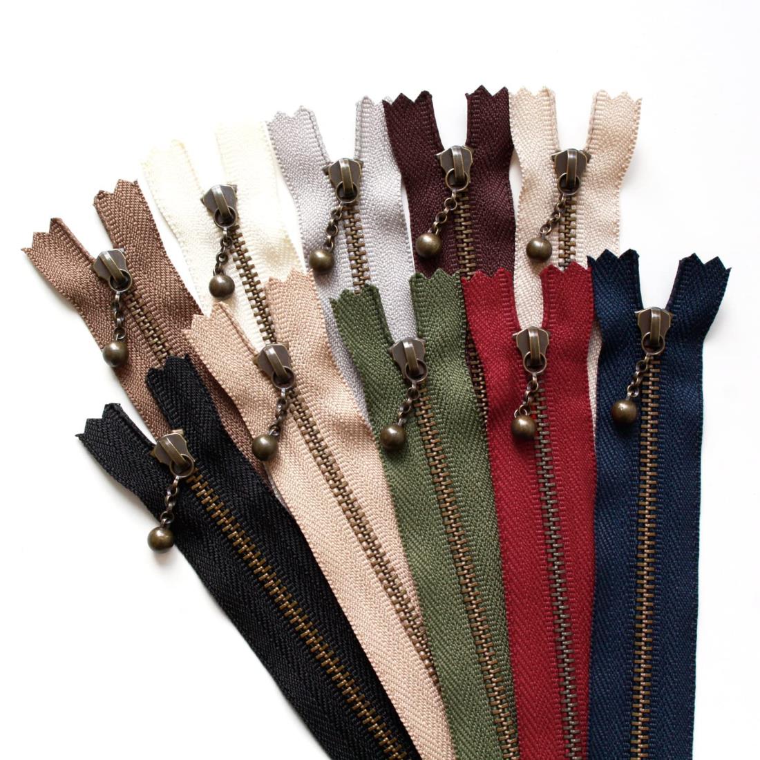 【楽天市場】YKK 玉付きファスナー 20cm アンティークゴールド 10色セット 3GKB20-10MIX：SHOPWNY