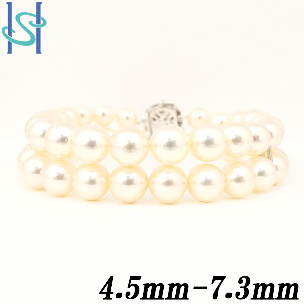 【楽天市場】★3/6 アコヤパール ブレスレット 4.5-7.3mm K14 ホワイトゴールド 2連 二重 | 14金 K14WG 真珠 あこや真珠 和珠 かわいい おしゃれ 華やか ...