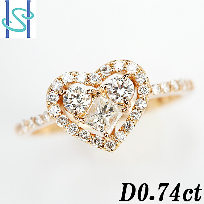 【楽天市場】★12/12 ダイヤモンド リング 0.74ct K18 ピンクゴールド ハート | 18金 K18PG ダイアモンド デイリーユース シンプル かわいい おしゃれ 華やか ...