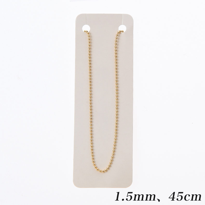 【楽天市場】【在庫限り】 ネックレスチェーン(金具付)ボールチェーン1.5mmヒキワ・板ダルマ45cmゴールド | トーカイグループオリジナル ...