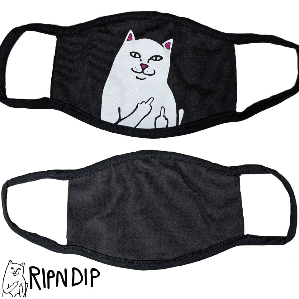 【楽天市場】RIPNDIP(リップンディップ) 布マスク Lord Nermal Face Mask Black ブラック 黒 ファッション ...