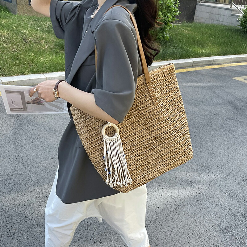 【楽天市場】編みバッグ ハンドバッグ ショルダーバッグ レディース トートバッグ 大人 斜め掛け 肩掛けバッグ 通勤バッグ 軽量 鞄 編み ...