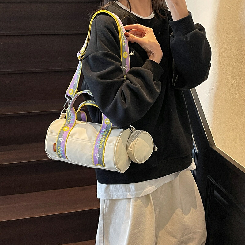 【楽天市場】ハンドバッグ 円柱 ショルダーバッグ レディース 斜め掛けバッグ 筒型 ファッションバッグ 大容量 幅広肩ベルト 調節可能 ...